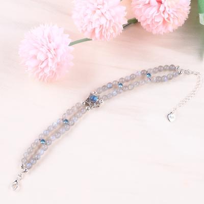 Cina Braccialetto a perline in pietra gemma fatto a mano Braccialetto in pietra di labradorite naturale Braccialetto a fascino regolabile Braccialetto da festa da indossare ogni giorno in vendita