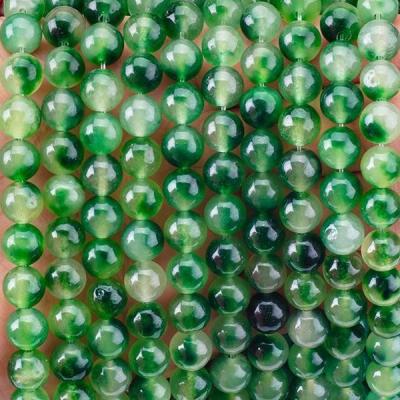 China 8mm Clear Moss Agate Gemstone Beads Healing Crystal Stone Beads For Jewelry Making for sale