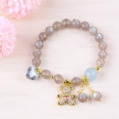 Cina Labradorite / Ametista Braccialetto di pietra preziosa naturale Riduce l' energia negativa in vendita