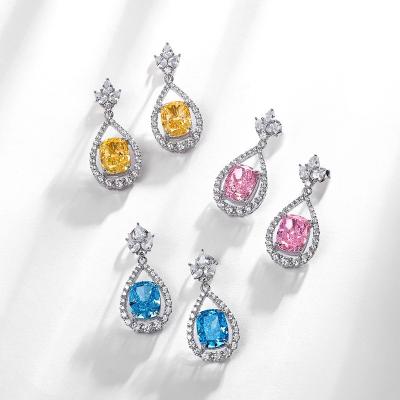 Cina Eleganti orecchini di 925 Sterling Silver Rosa Gemstone Ovale Halo in vendita