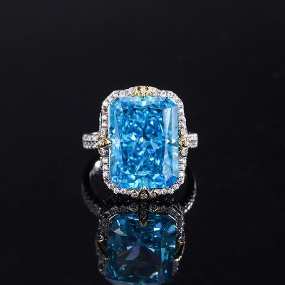 Cina Purple / Aqua Blue / Yellow Gemstone 925 Sterling Silver Zircon Anello di fidanzamento sposa in vendita