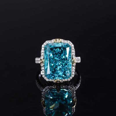 Cina Purple / Aqua Blue / Yellow Gemstone 925 Sterling Silver Zircon Anello di fidanzamento sposa in vendita