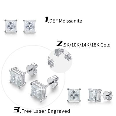 Cina Orecchini in oro di 18 carati di moissanite per compleanno in vendita