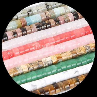 China Gemstone Rondelle Beads Loose Drum Bead HeShi Shape Strands for Jewelry Making for sale