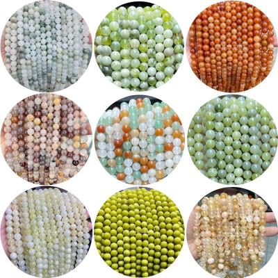 Cina Al dettaglio perline rotonde in pietra naturale perline rotonde in pietra gemma all'aria libera accessori perline all'aria libera in acquamarino da 8 mm per gioielli fai da te in vendita