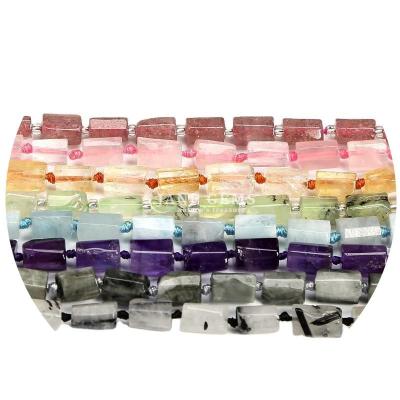 Cina Ingrosso per gioielli a forma di cilindro di pietra preziosa di cristallo naturale Agate cilindro a forma di cilindro accessori per gioielli fai da te in vendita