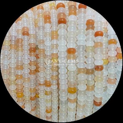 Cina Gems Bead Dimensioni personalizzate Rondelle Abaco Forma Gemstone Opalite Setta Dorata Flussi di perline sciolte per la realizzazione di gioielli in vendita