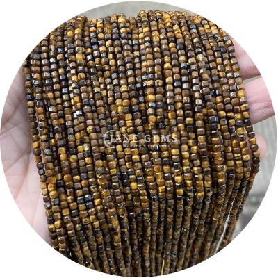 Cina Wholesale Natural Crystal Gemstone Loose Beads Square Cube Loose Bead Amethyst Tourmaline Tiger Eye Bead for Jewelry in vendita