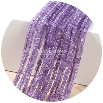 Cina Wholesale Natural Crystal Gemstone Loose Beads Square Cube Loose Bead Amethyst Tourmaline Tiger Eye Bead for Jewelry in vendita