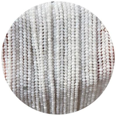 Cina White Black Chalcedony Gems Bead Natural Crystal Faceted Abacus Shape Small Loose Bead Strands for Bracelets in vendita