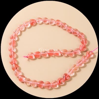 Cina Rose Quartz Carnelia Gem Bead Naturale Cristallo Forma di Cuore Pietra Stringhe di Perle Loose Per Braccialetti in vendita