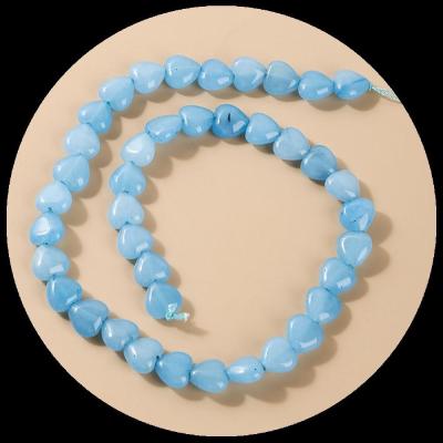 Cina Acquamarino Ametista Gemma Perla Naturale Cristallo Forma Cuore Pietra Stringhe di Perla Libera Per Braccialetti in vendita