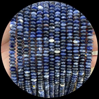 Cina Sodalite Picture Stone Gem Bead Natural Crystal UFO Shape Stone Loose Bead Strands per braccialetti in vendita
