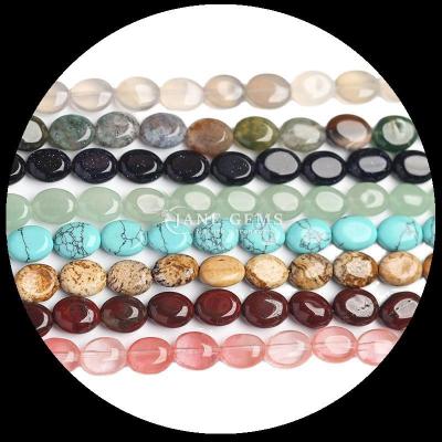 Cina Blue Aventurine Howlite Gem Bead Natural Crystal Oval Shape Stone Loose Bead Strands For Bracelets in vendita