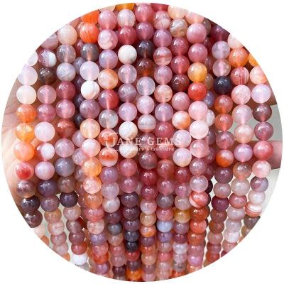 China Mistura natural redonda lisa de agata de contas soltas para joalheria e artesanato à venda