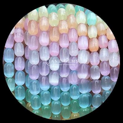 Китай Жемчужины Бусы Далматинский яшма Природный кристалл драгоценный камень Бочка Форма свободные бусы для изготовления ювелирных изделий продается