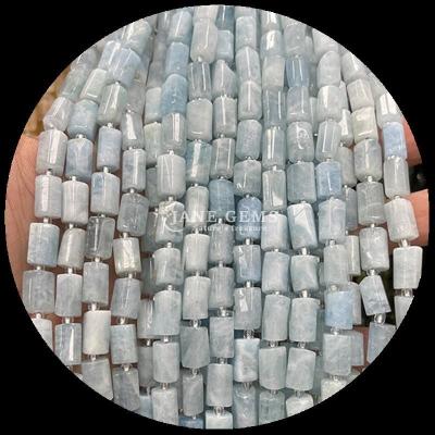 Китай Драгоценные камни Бусы натуральный кристалл аквамарин Прехнит Драгоценный камень Лицевая цилиндрическая форма Свободные бусы для изготовления ювелирных изделий продается
