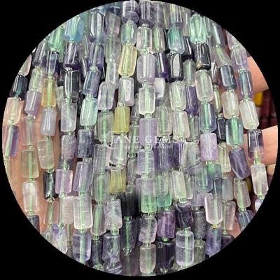 Китай Жемчужины Бусы натуральный кристалл Апатит Родонит драгоценный камень Лицевая цилиндрическая форма Свободные бусы для изготовления ювелирных изделий продается