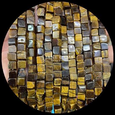 China Cube Square Shape Opalite Tiger's Eye Loose Bead Strands for Healing Energy for sale