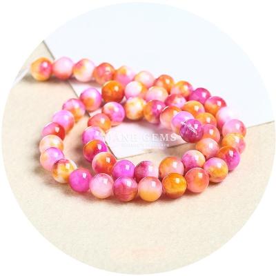 Китай Rainbow Persian Jade Loose Beads Round Shape Beads Diy Jewelry Accessories For Gift продается