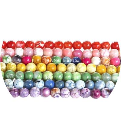 Cina Diversi colori Agata di ghiaccio di forma rotonda liscia per gioielleria e artigianato in vendita