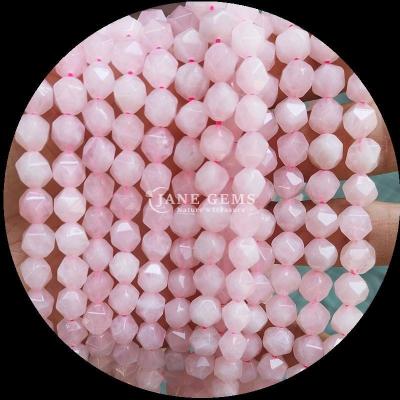 Cina Natural Gemstone Beads Faceted Shape Rose Quartz Tourmaline Loose Strands for Jewelry Making in vendita