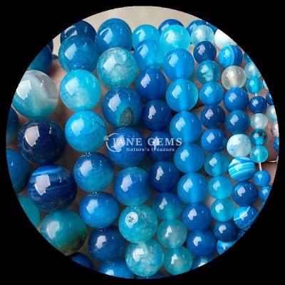 China Bolas de ágata listradas Bolas de pedra preciosa 8mm para joias Fazer artesanato à venda
