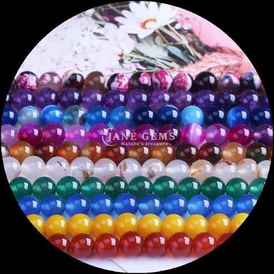 China Gemas Naturais Assorted Bead DIY Jewelry Making com pérolas de ágata roxa e amarela à venda