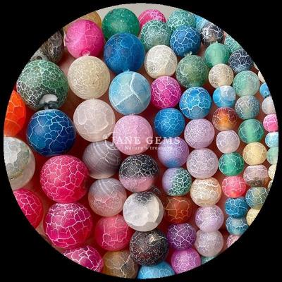 China Multicolored Agate Beads 8mm tamanho da coroa Natural Pedras preciosas de corte redondo Arco-íris climatizado Agate Cabeças soltas para DIY presente à venda