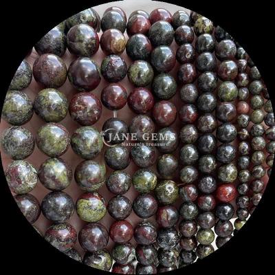 China Polished Technique Round Cut Gems Bead in Multi-color Crystal Healing Stone Dalmatian Jasper Lava Stone Loose Bead Strands for Beaded Hair Accessories for sale