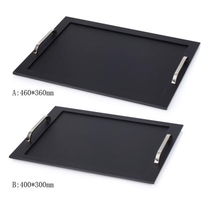 China 5-star hotel black acrylic amenities tray for sale