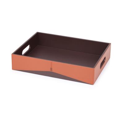 China 400*300*80mm hotel guestroom faux leather shoe tray for sale