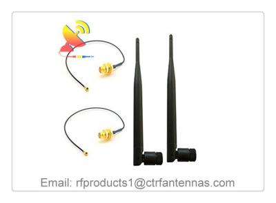 China C&T RF Antennas 2.4Ghz 6dBi RP-SMA Wifi Antenna + IPEX/U.FL Connector RG Cable Pigtail Flexible WiFi antenna for sale