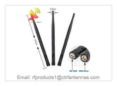 China C&T RF Antennas Dipole Antenna Rubber Duck WiFi Antenna 3 dBi Gain Reverse Polarity SMA (RP-SMA) Connector for sale