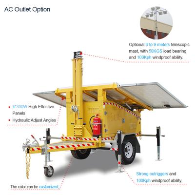 China Led Light Tower For Sale MOT-400-A Noiseless Night Scan LED Solar Mobile Light Tower for sale