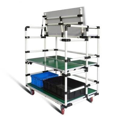 中国 高品質のスローパイプチューブ 柔軟なパイプ 工場用 作業台 棚 生産ライン と トロッリーカート 販売のため