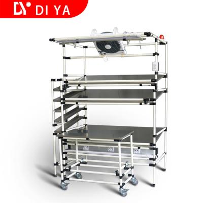 中国 高品質のスローパイプチューブ 柔軟なパイプ 工場用 作業台 棚 生産ライン と トロッリーカート 販売のため