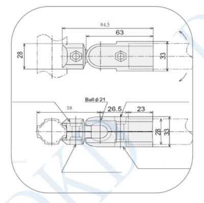 China DYJ28-A07 Lean Pipe Joint Industrial Application Expandable Aluminum Pipe Connector 180 ° External Joint for sale
