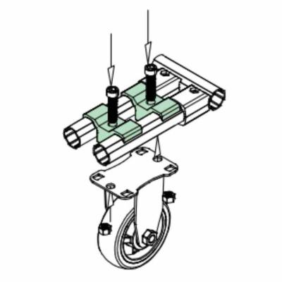 China Castor Wheel Mounting Base Wheel Support Bracket For Lean Rack System for sale