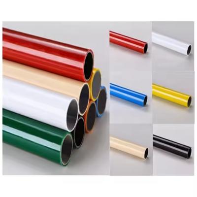 China Round H2810 Pe Coated Colorful Steel Lean Pipe / Lean Tubes With Customized Length 4 M for sale