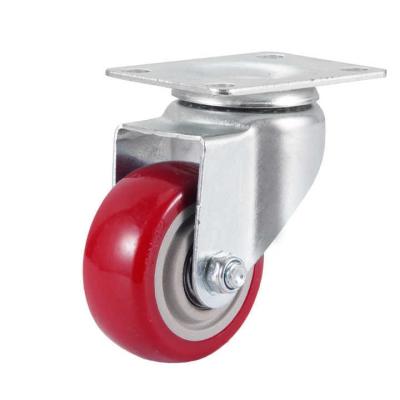China 4 Inch Medium Flat Casters Red Wheel Castors Freezer Accessories Chiller Part for sale