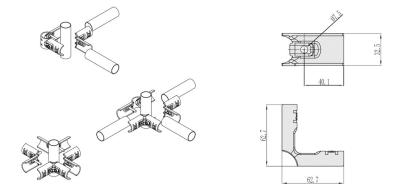 Cina Connettore per tubi Lean H-2, giunto da 2,3 mm con cromatura in vendita