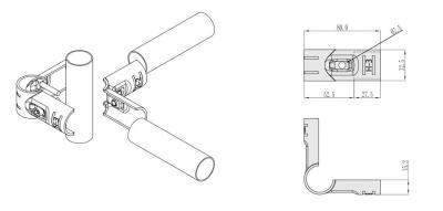 China H-3 2.3mm Lean Pipe Connector Joint With Chrome Plating for sale