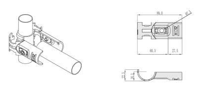 China DIYA H-12 Lean Pipe Connector Joint With Chrome Plating for sale