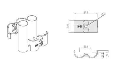 China H-13 Chrome Plating Lean Pipe Connector / 28mm Lean Pipe Component for sale