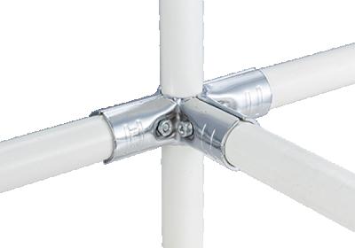 China HJ-3 Chrome-plated Metal Pipe Connector for OD 28mm Lean Pipe Warehouse Modular System for sale