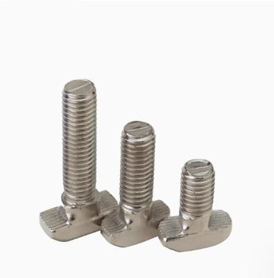 China T Slot Hammer Head 304 Stainless Steel Channel T Bolts Screws for Slot 10mm Aluminum Profile for sale