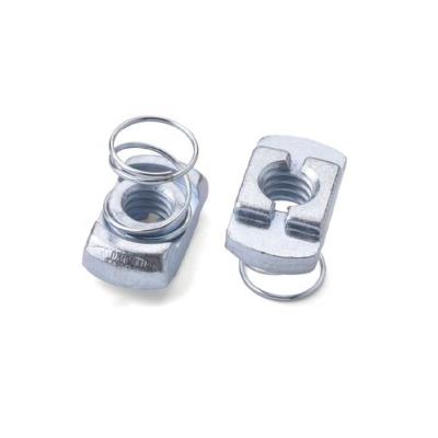 China Wholesale Carbon Steel Zinc Plated 10slot Strut Channel Spring T Slot Nut for 4040 4545 5050 Series Aluminum Profile for sale