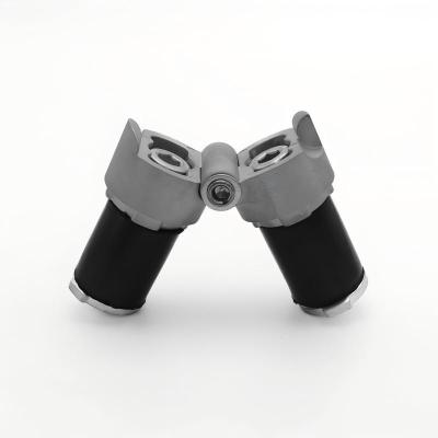 China Double Tube Movable Rotating Zinc Plated Aluminum Connector Lean Pipe Hinge Joint for sale