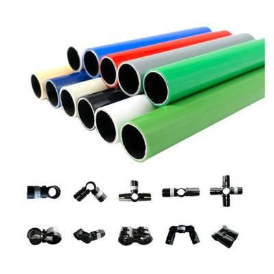 China Lean Pipe Systems Use Assemble OD 28mm PE Steel Pipe Extrusion Welding Technology Shelving Lean Tube for sale
